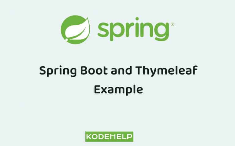 Web Application With Spring Boot And Thymeleaf Example Kodehelp